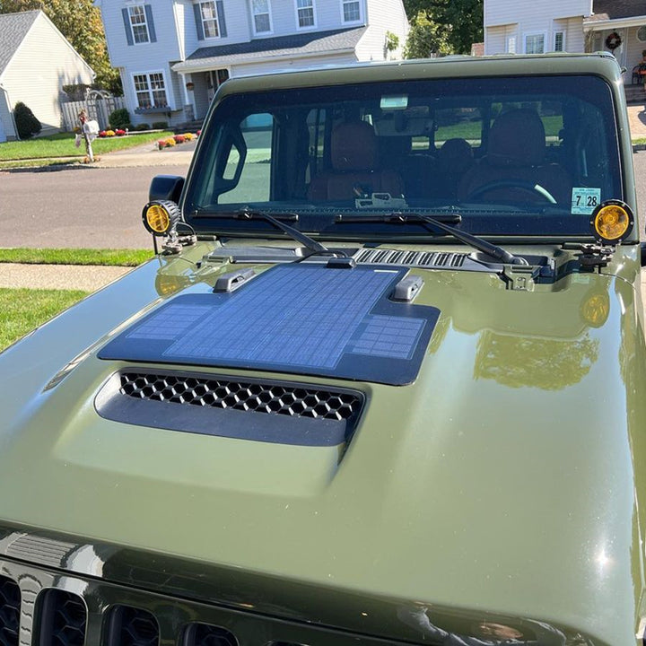 Jeep Gladiator Wrangler Lensun 40W Hood Flexible Solar Panel – LensunSolar