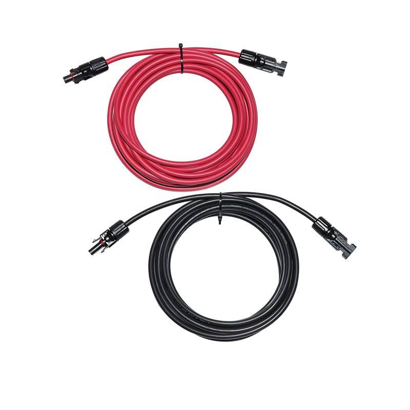 A pair(Red + Black) 6m/20Ft 10AWG 6mm2 Solar Extension Cable – LensunSolar