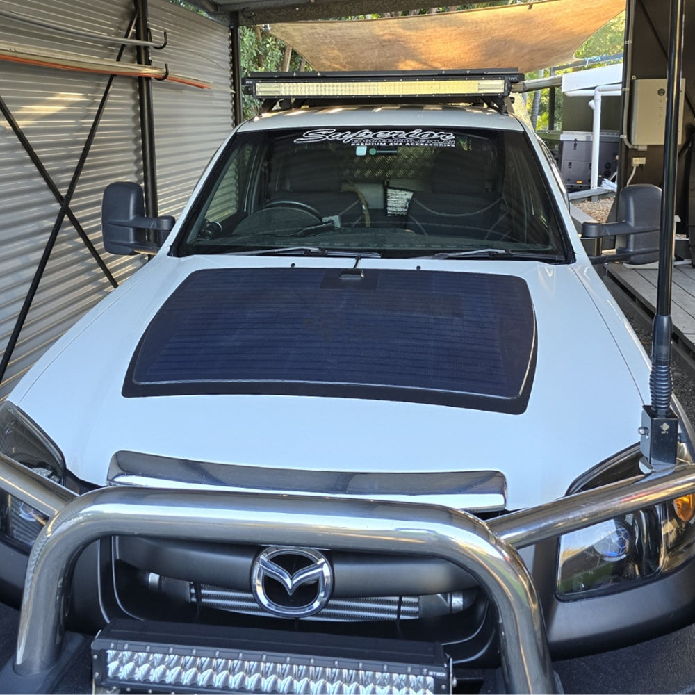 Mazda BT-50 1st Gen Lensun 100W Hood Flexible Solar Panel – LensunSolar